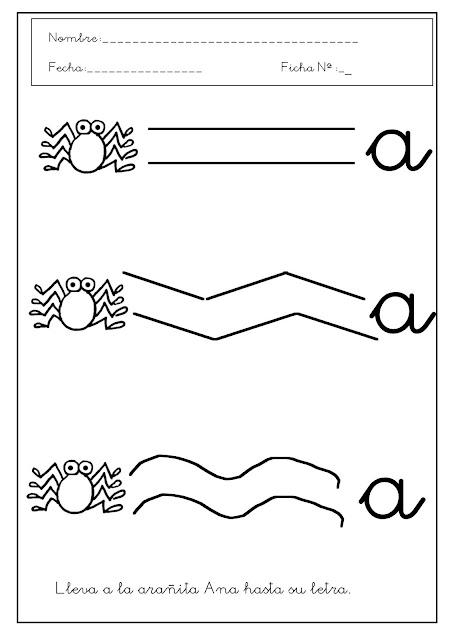 APRENDE A ESCRIBIR LA LETRA A. ACTIVIDADES DE CALIGRAFIA INFANTIL