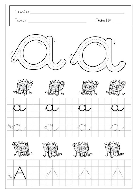APRENDE A ESCRIBIR LA LETRA A. ACTIVIDADES DE CALIGRAFIA INFANTIL