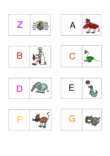 DOMINO INFANTIL DE LETRAS Y ANIMALES