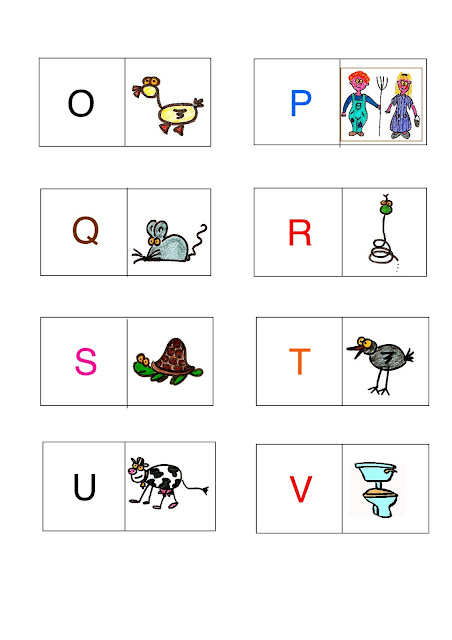 DOMINO INFANTIL DE LETRAS Y ANIMALES