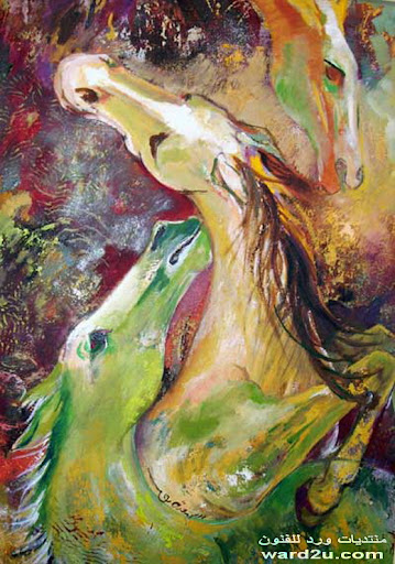 وأحيانا بطابع تعبيري رمزي عميق له صلة وثيقة بمعانات الإنسان المعاصر