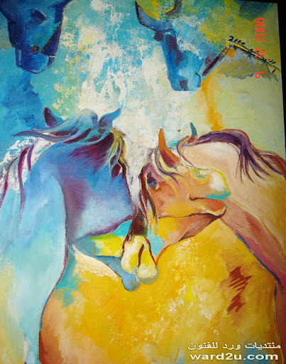 وأحيانا بطابع تعبيري رمزي عميق له صلة وثيقة بمعانات الإنسان المعاصر