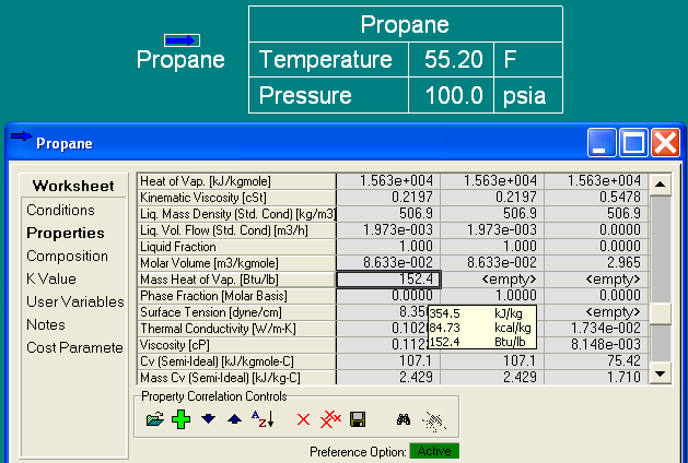 Chemical & Process Technology: Mass Heat of Vaporization in HYSYS only ...