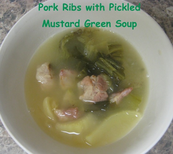 Housewife in Training: PORK RIBS WITH PICKLED MUSTARD GREEN SOUP