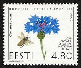 Nature Flona Stamps: Cornflower, the Estonian National Flower