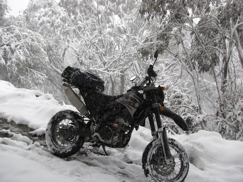 Surprise snow in spring... on a motard! 2 day trip through Vic high ...