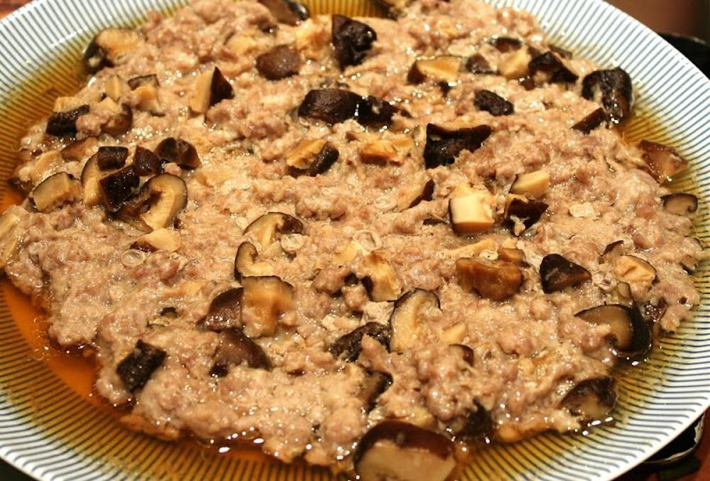 Whisky Green Tea: Steamed Minced Pork with Shiitake Mushrooms