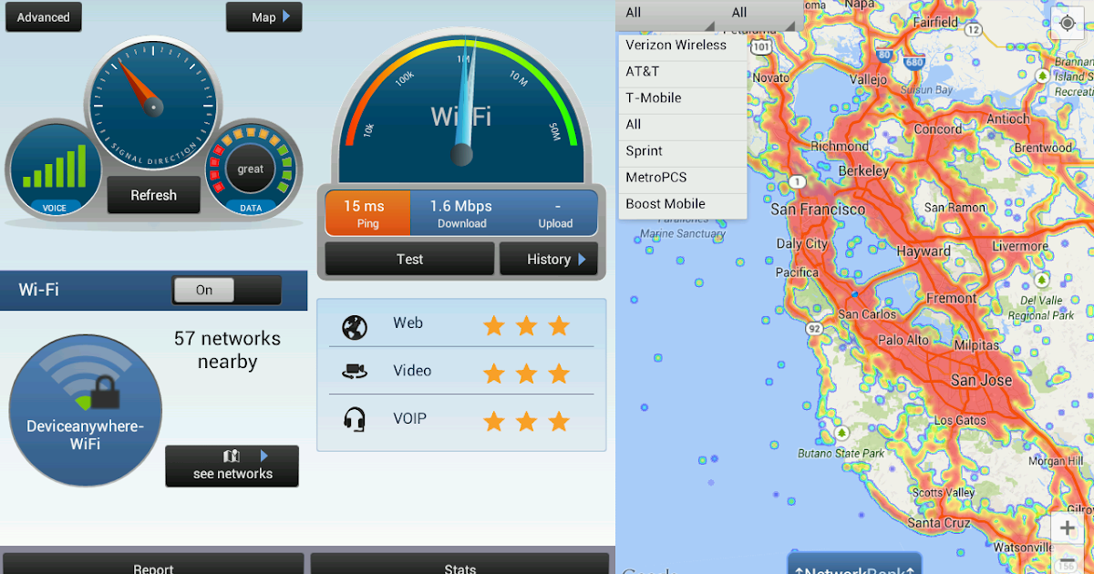 3G/4G/LTE/WiFi Coverage Maps android maps