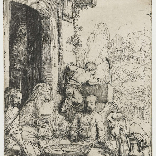 Abraham onthaalt de engelen, Rembrandt van Rijn, 1656 - Rijksmuseum