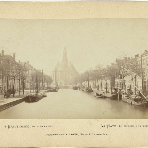 Turfmarkt en Nieuwe Kerk in Den Haag, Andries Jager, 1870 - 1890 ...