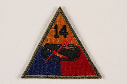 US Army 14th Armored Division shoulder sleeve patch with tank and red ...