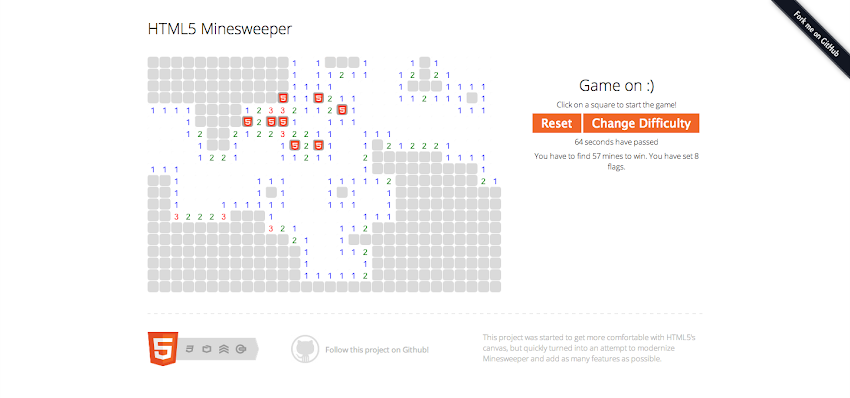 HTML5 Minesweeper by Joey van Ommen | Experiments with Google