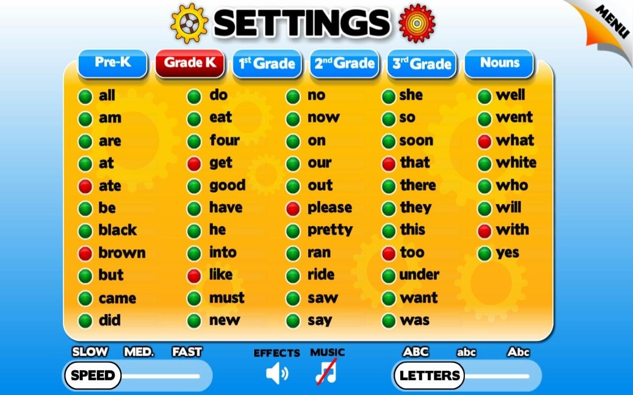 Sight Words Learning Games Android Apps On Google Play