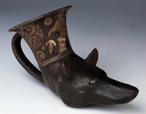 Rhyton with the Head of a Laconian Dog - Workshop of the Patera and ...