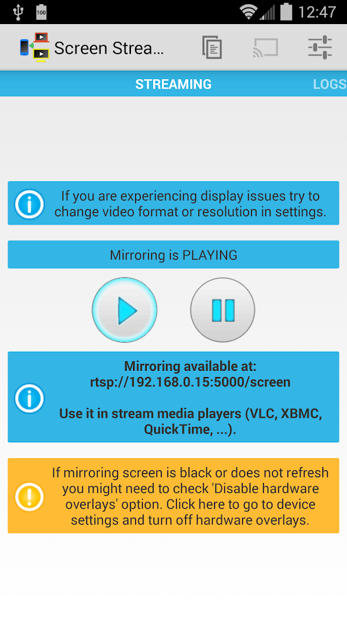Screen Stream Mirroring - Android Apps on Google Play