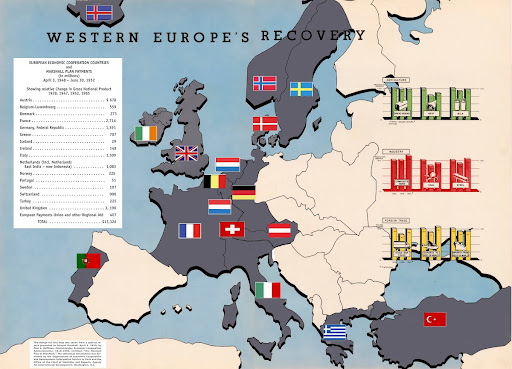 Marshall Plan Funding Map - Economic Cooperation Administration ...
