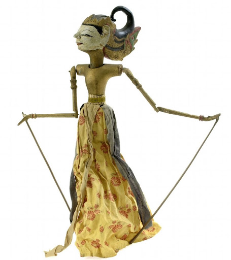 Wayang puppet, depicting Prabu Salya, prince of the Mandaraga kingdom ...